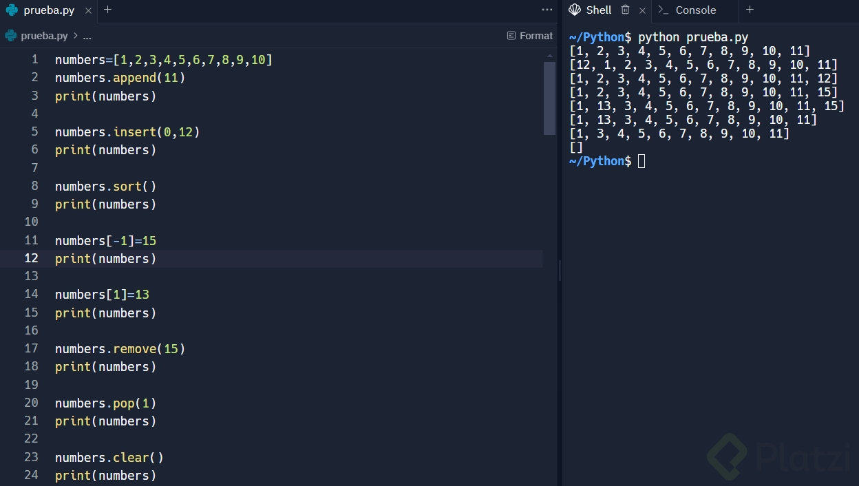 Cómo agregar, modificar y eliminar elementos de una lista en python!